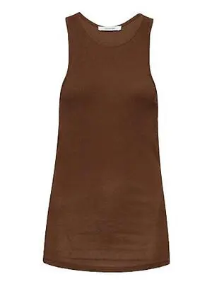 ENTIRE STUDIOS Muscle Scoop-neck Stretch-cotton Tank Top - Brunette