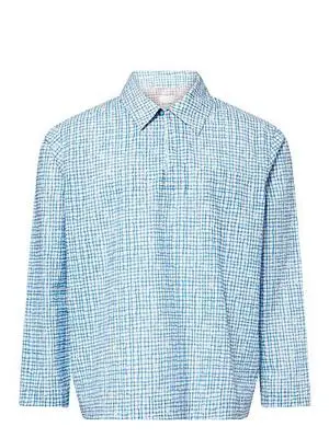 Paul Smith Checked Oversized Cotton Shirt - Blue