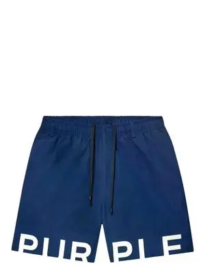 PURPLE BRAND Logo Drawstring Shorts - Blue