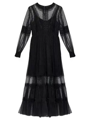 ALLSAINTS Nita Ruffled Midi Dress - Black