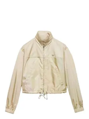 Prada Prada Re-Nylon Hooded Jacket With Drawstring Hem Neutrals