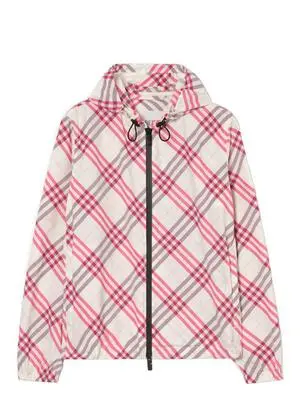 Burberry Check Hooded Jacket - Aubergine Purple