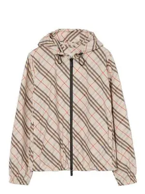 Burberry Check Hooded Jacket - Pebble Beige