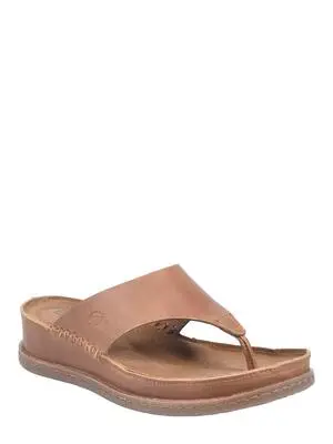 BØRN Edie Platform Flip Flop - Brown Leather