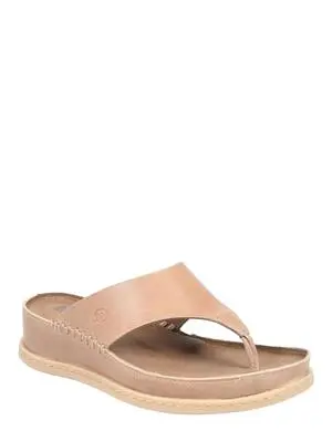 BØRN Edie Platform Flip Flop - Taupe Leather