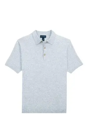 Scott Barber Solid Bouclé Polo - Silver