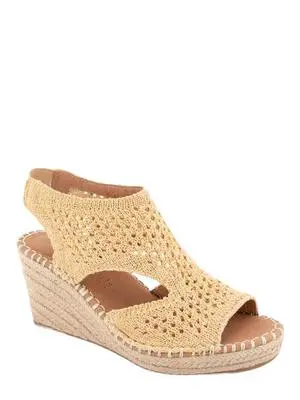 Gentle Souls Cody Cutout Espadrille Wedge Sandal - Natural Knit