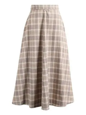 REFORMATION Plaid Flared Midi Skirt