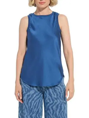Lyssé Akemi Mixed Media Tank Top - Palermo Blue