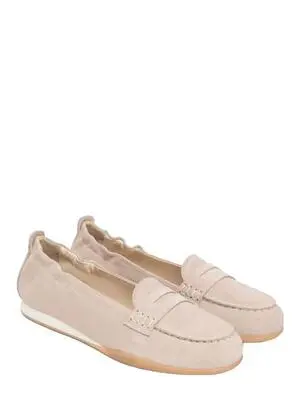 NEROGIARDINI Suede Penny Loafer Blush