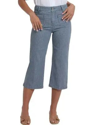 NYDJ High-waist Crop Wide Leg Jeans - Malaga Stripe