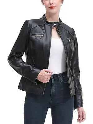 KIMI + KAI Ana Leather Moto Jacket - Black