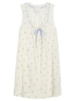 REFORMATION Holly Floral Print Sleep Dress - Ivory Petite Rose