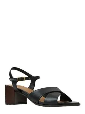 Aquatalia Domenica Weatherproof Ankle Strap Sandal - Black Nappa