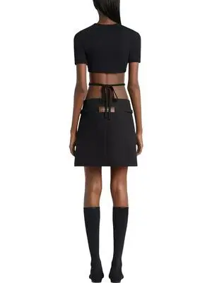 COURREGES Ribbon Cutout T-shirt - Black