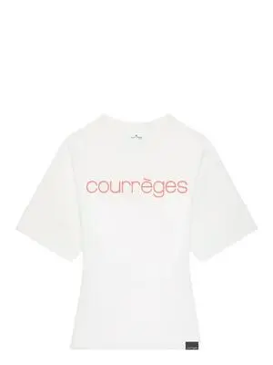 COURREGES Printed Waisted T-Shirt White