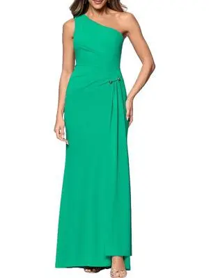 XSCAPE EVENINGS Caroline Matte Jersey One-Shoulder Gown