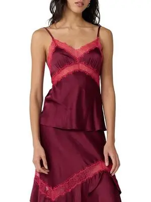 Diane Von Furstenberg Lace Trimmed Camisole - Cherry Wood