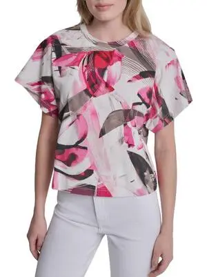 Dkny Printed Tee Shirt - Spring Wisps