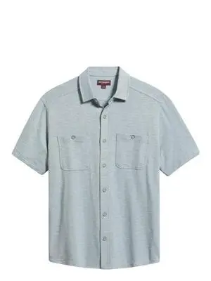 Johnston & Murphy Riley Short Sleeve Button-up Shirt - Storm