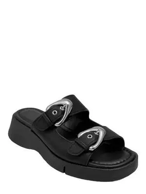 Aerosoles Faith Flatform Slide Sandal - Black Fx Calf