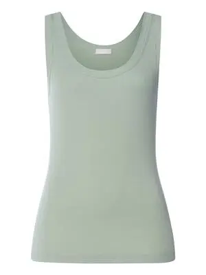 Hanro Stretch-cotton Sleep & Lounge Tank Top - Green