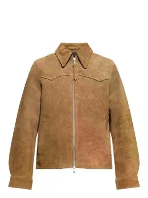 ALLSAINTS Dellcot Zipped Suede Jacket - Brown