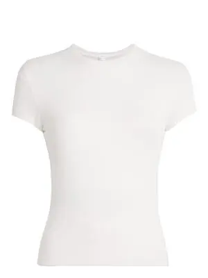 SKIMS Semi-sheer Ribbed T-shirt - White