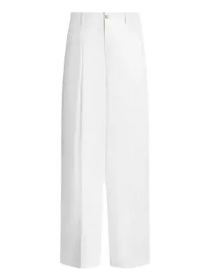 Dolce & Gabbana Pleated Wide-leg Trousers - White