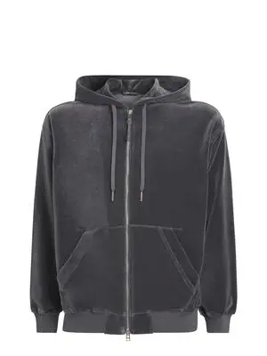 TOM FORD Velour Zip-up Hoodie - Grey