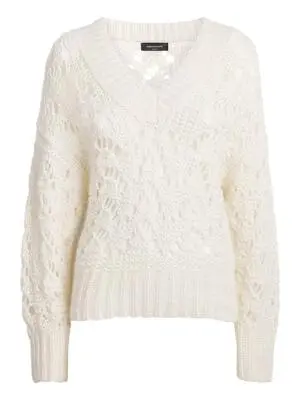 Fabiana Filippi Open-knit V-neck Sweater - White
