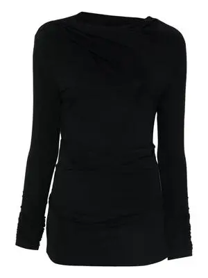 ENTIRE STUDIOS Draped Long Sleeve Top - Black
