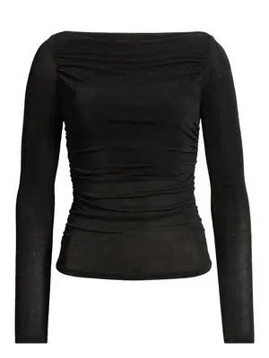 REFORMATION Berlin Ruched Knit Top - Black