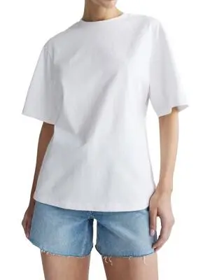 DL1961 Cotton Jersey Peplum T-Shirt White