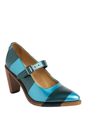 THE OFFICE OF US Mrs. Smith Mary Jane Pump - Teal Metallic