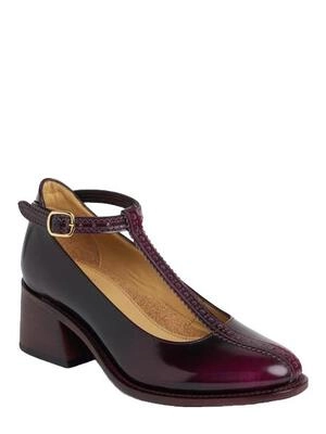 THE OFFICE OF US Miss Beverly T-Strap Pump Maroon
