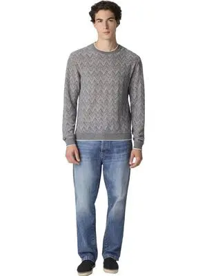 Missoni Crew-neck Cashmere Pullover With Zigzag Pattern - Grey