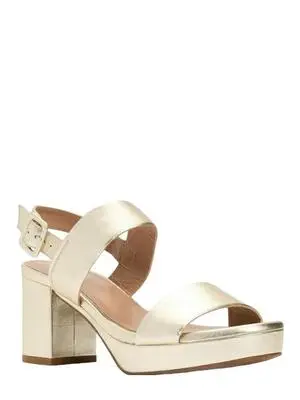 Aquatalia Melly Weatherproof Platform Sandal - Champagne Metallic