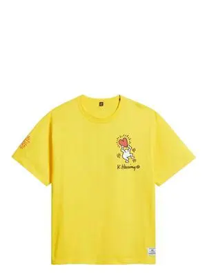 Alpha Industries X Keith Haring Heart Graphic T-shirt - Yellow
