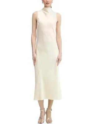 Patrizia Pepe High-neck Sleeveless Dress - Neutrals