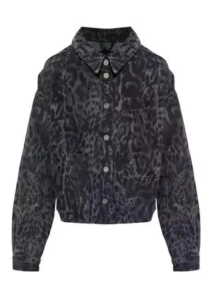 ALLSAINTS Nicky Leopard-Print Denim Jacket