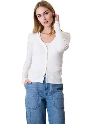 MAREA Pointelle Cardigan - White