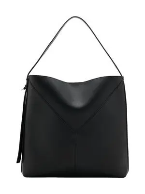 Mango Faux Leather Bucket Bag - Black