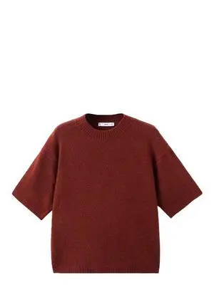 Mango Short Sleeve Sweater - Burnt Orange