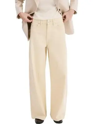 Mango Wide Leg Nonstretch Jeans - Vanilla