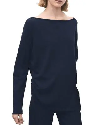 Mango Boatneck Sweater - Dark Navy