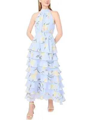 1.State Tiered Maxi Dress - Wind Surf