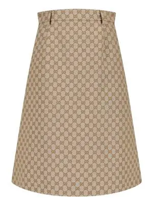 Gucci Gg Midi Skirt - Beige