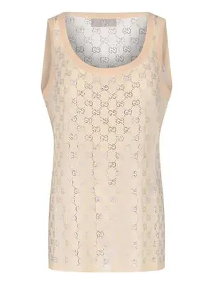 Gucci Silk Top With Crystals - Pink