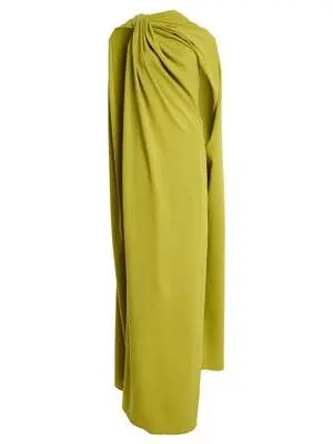 OSCAR DE LA RENTA Draped Georgette Caftan Gown